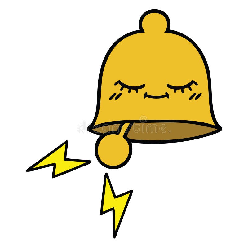 Cute Cartoon of a Ringing Bell Stock Vector - Illustration of bell ...