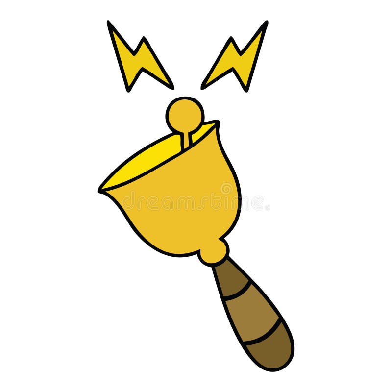 Cute Cartoon Ringing Hand Bell Stock Vector - Illustration of cartoon ...