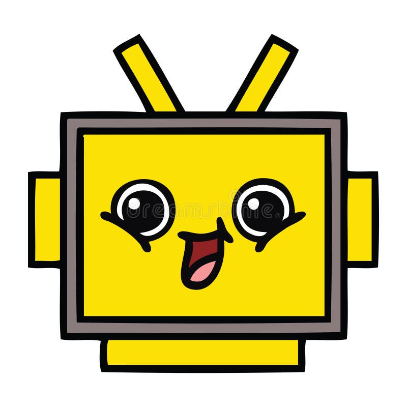 Cute Cartoon of a Robot Head Stock Vector - Illustration of cartoon ...