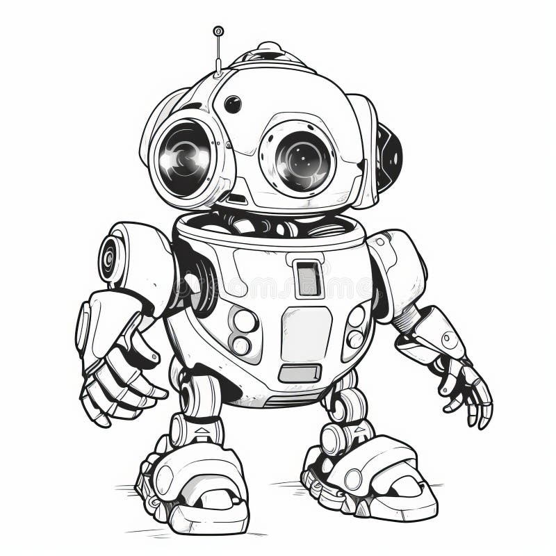 Realistic Search and Rescue Robot Coloring Page Stock Illustration ...