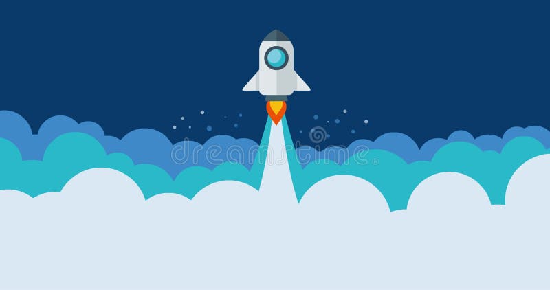 Cute Cartoon Rocket Cloud Take Off Background Animation Stock Video ...