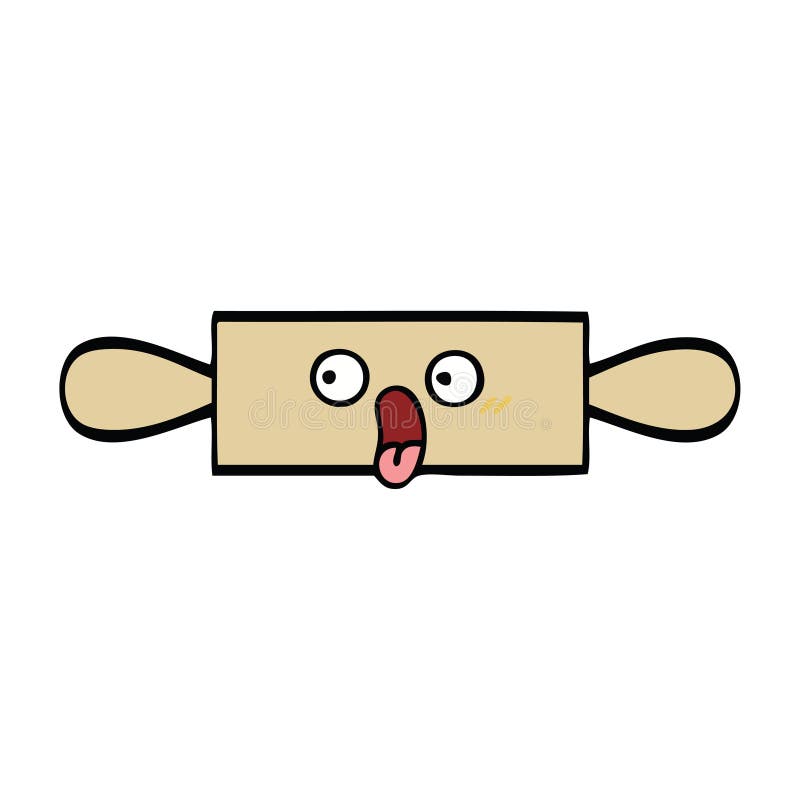 Cute Cartoon of a Rolling Pin Stock Vector - Illustration of cook, clip ...