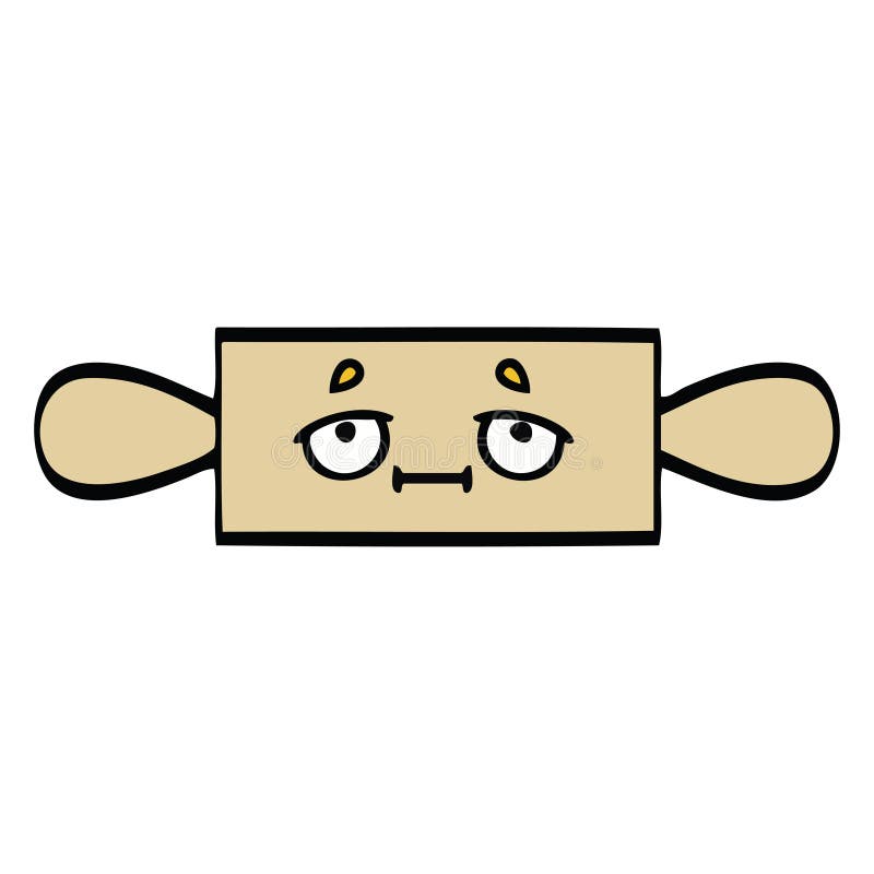 Cute cartoon rolling pin stock vector. Illustration of drawing - 149176336
