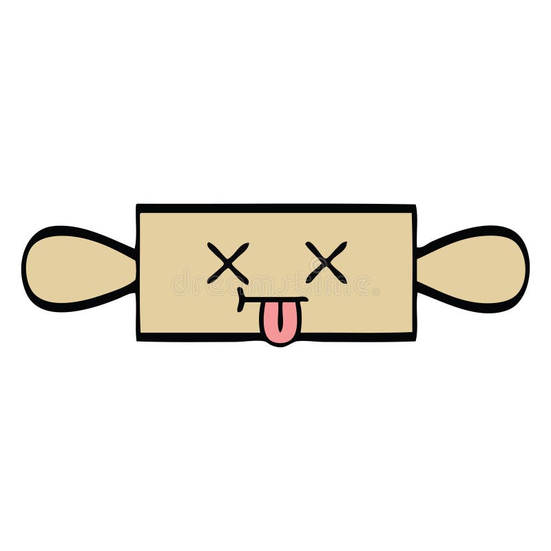 Cute cartoon rolling pin stock vector. Illustration of cooking - 149220718