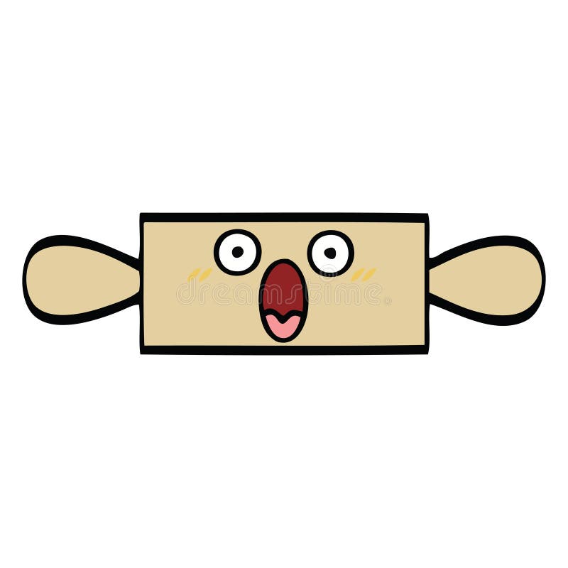 Cute cartoon rolling pin stock vector. Illustration of baking - 149233960