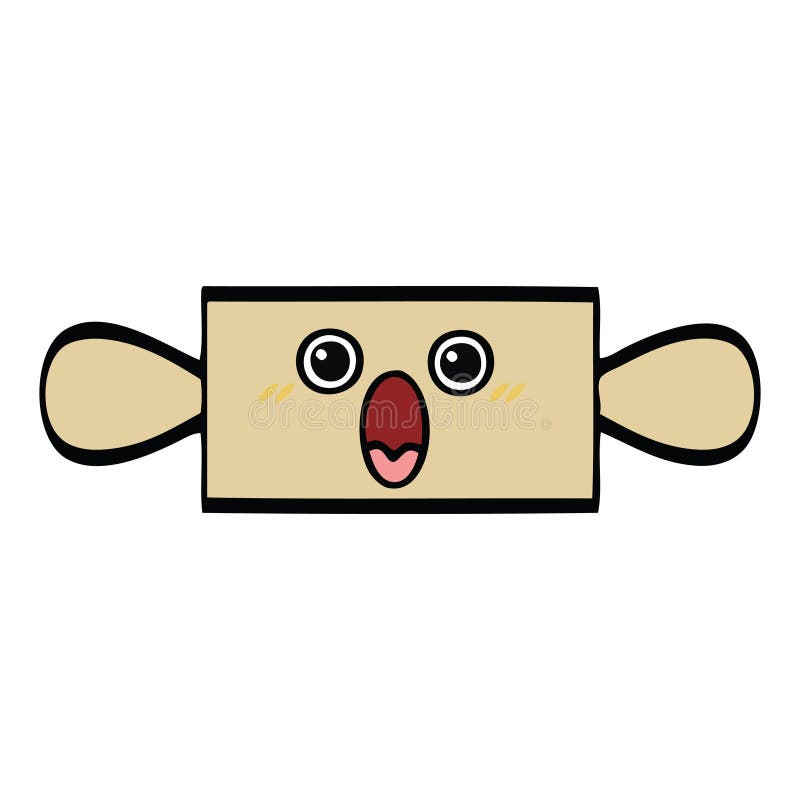 Cute cartoon rolling pin stock vector. Illustration of cook - 149289355