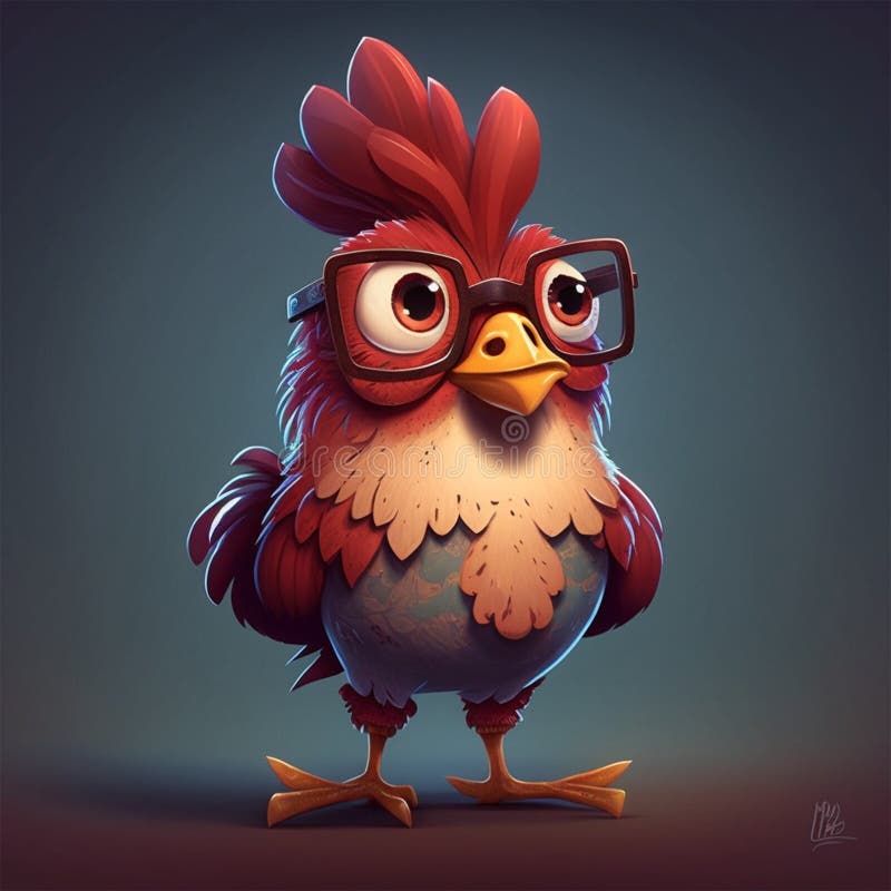 Cute Cartoon Rooster Character Stock Image - Image of bright, cute ...