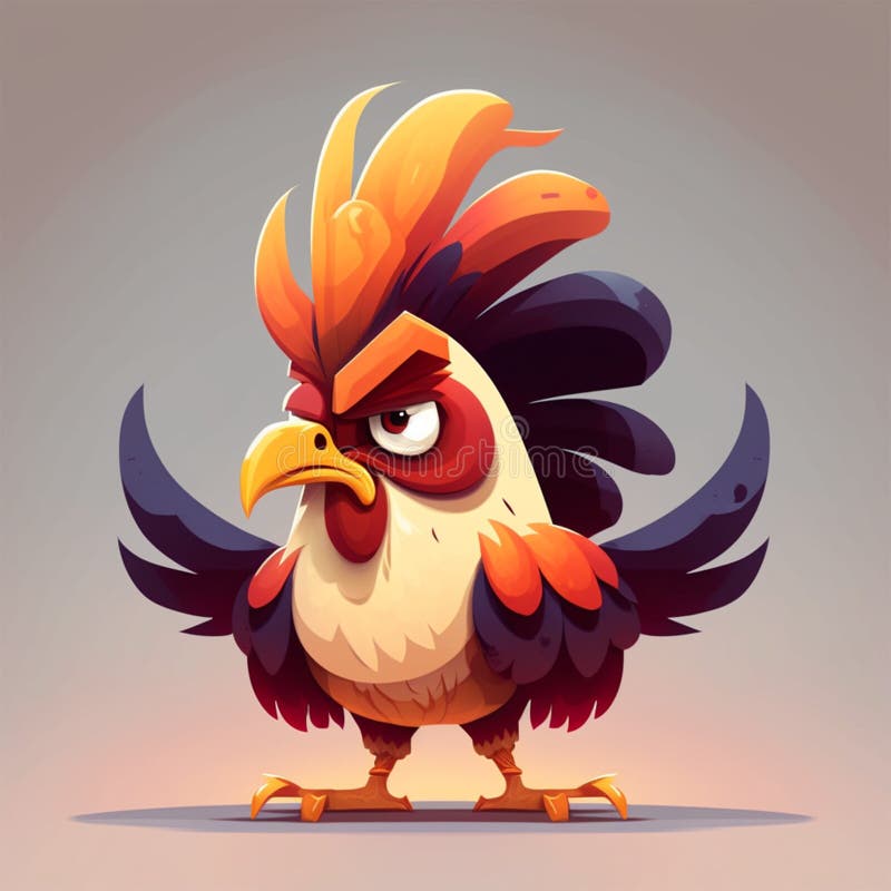 Cute Cartoon Rooster Character Stock Photo - Image of fresh, farm ...