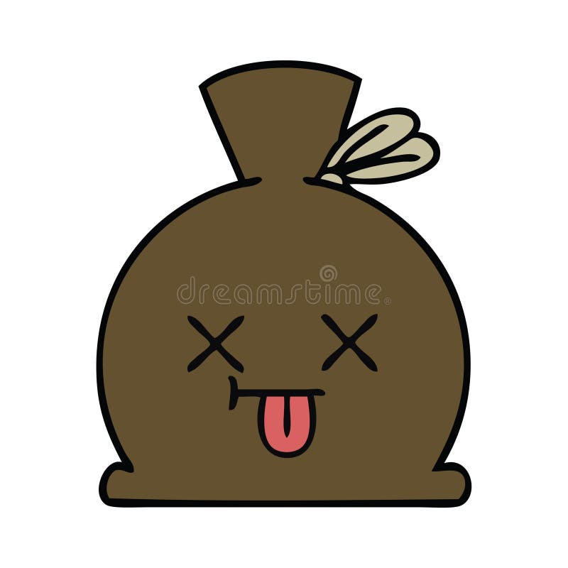 Cute cartoon sack stock vector. Illustration of retro - 147648633