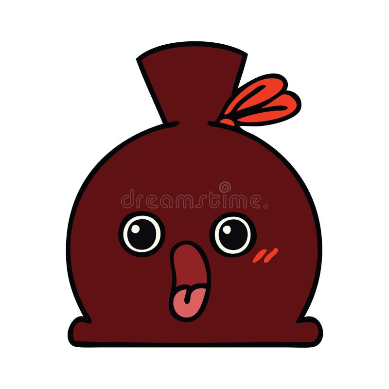 Cute cartoon sack stock vector. Illustration of face - 147718728