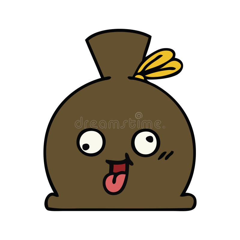 Cute cartoon sack stock vector. Illustration of drawing - 149268170