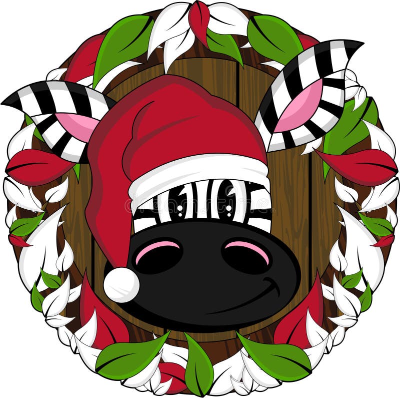 Cute Cartoon Santa Claus Zebra Stock Vector - Illustration of ...