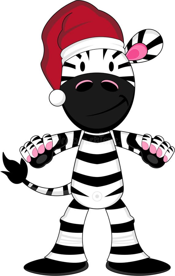 Cute Cartoon Santa Claus Zebra Stock Vector - Illustration of zebras ...