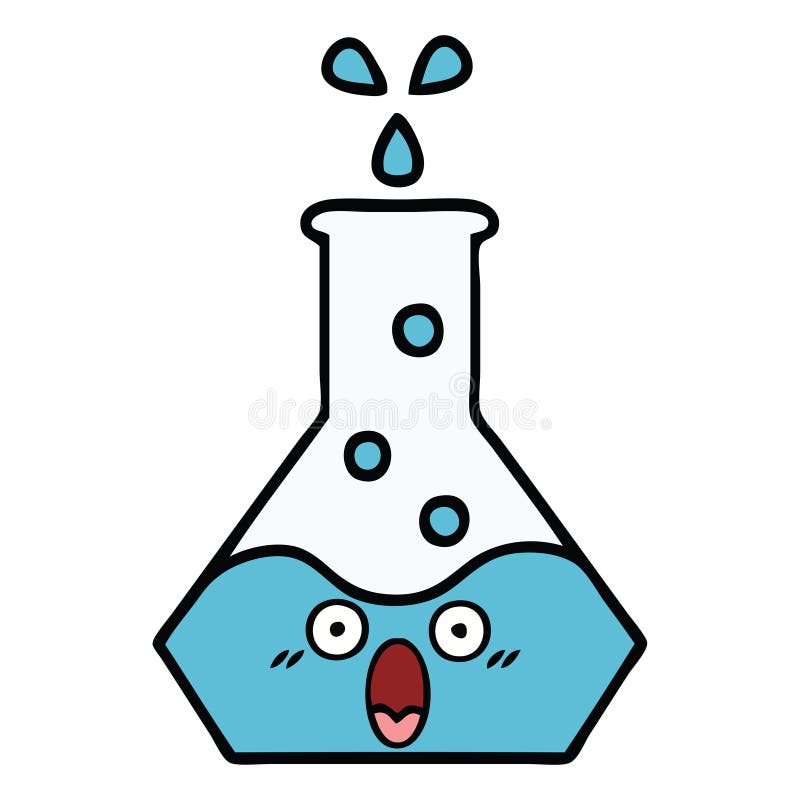 Cute Cartoon Science Beaker Stock Vector - Illustration of clipart ...