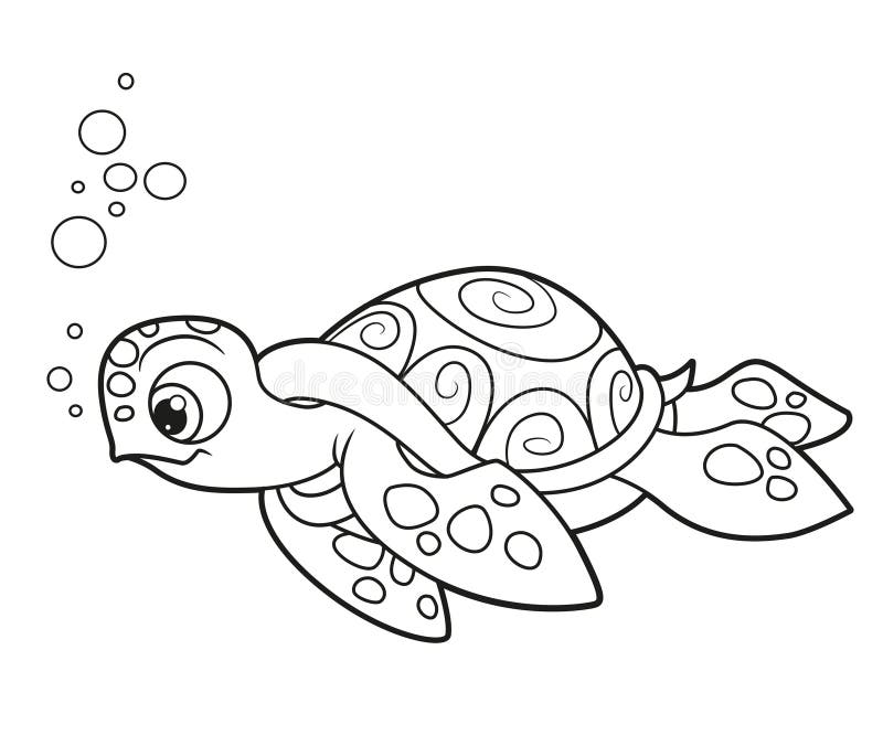 Little Sea Turtle Coloring Page Stock Illustrations – 107 Little Sea ...