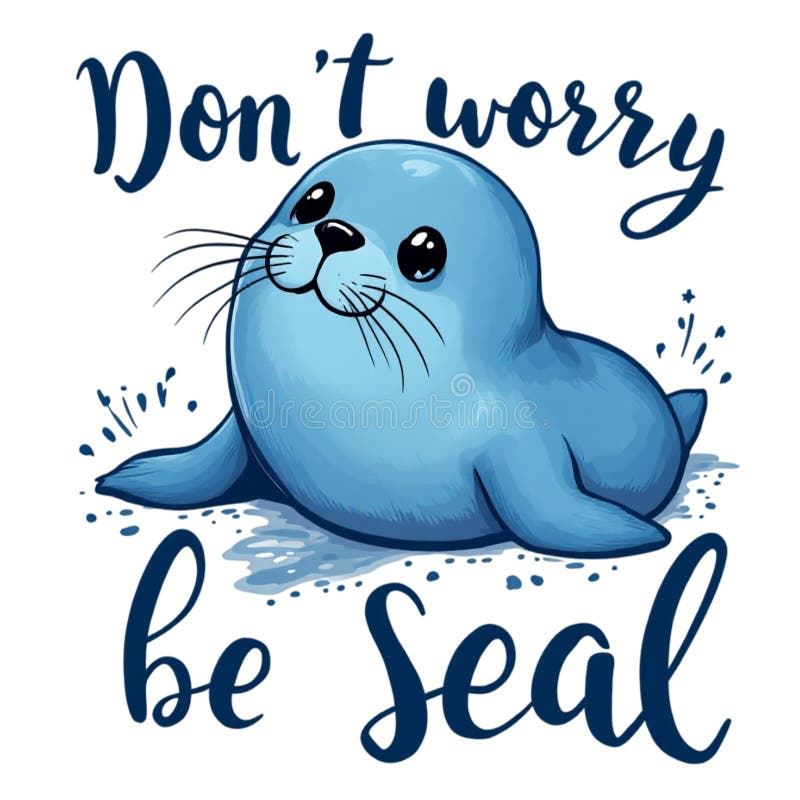 A Cute, Cartoon Seal is Depicted with a Friendly Expression, Surrounded ...
