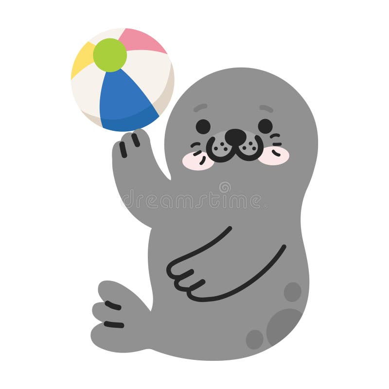 Cute cartoon seal icon stock vector. Illustration of wildlife - 372900243