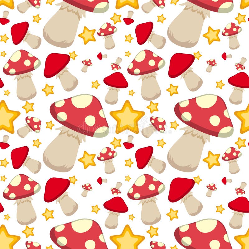 Cute Cartoon Seamless Pattern Stock Vector - Illustration of nature ...