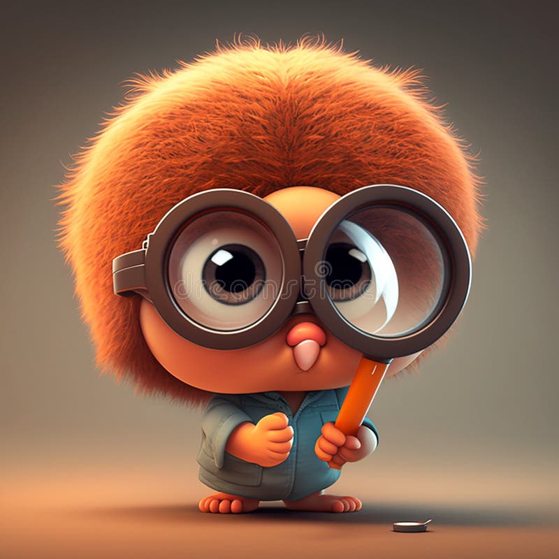 Cute Cartoon Search Character Stock Illustration - Illustration of ...