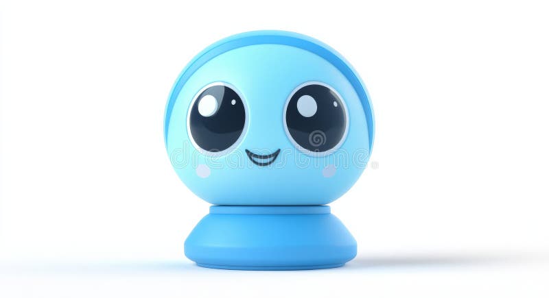 A Cute Cartoon Security Camera is Depicted in Light Blue on a Gray ...