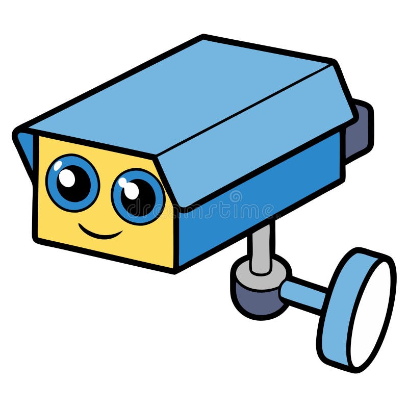 Cute Cartoon Security Camera Vector Illustration for Kids and ...