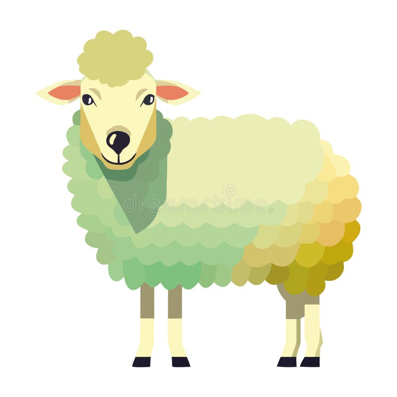 Cute Cartoon Sheep Icon Isolated Stock Vector - Illustration of cartoon ...