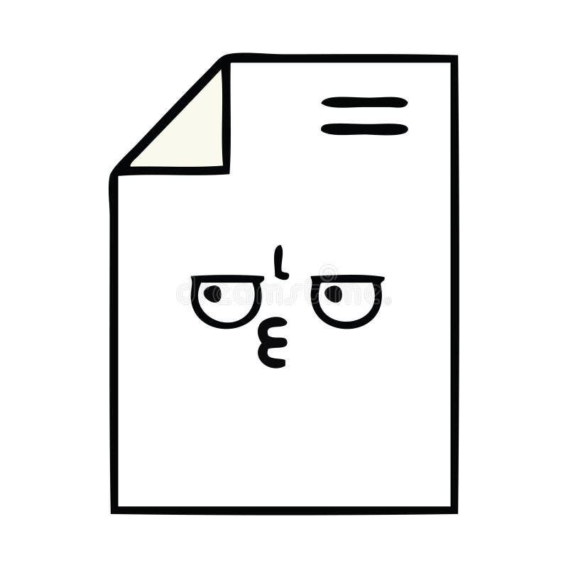 Cute Cartoon of a Sheet of Paper Stock Vector - Illustration of ...