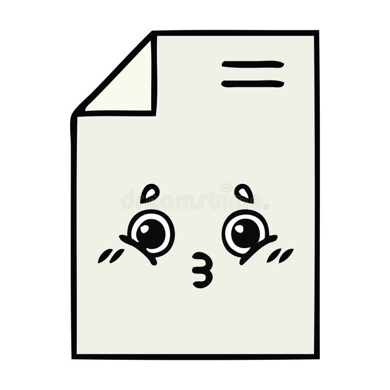 Cute Cartoon of a Sheet of Paper Stock Vector - Illustration of clipart ...