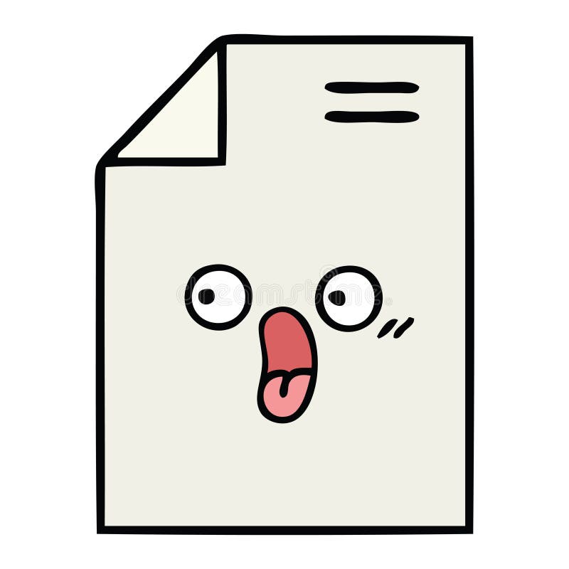 Cute Cartoon of a Sheet of Paper Stock Vector - Illustration of work ...