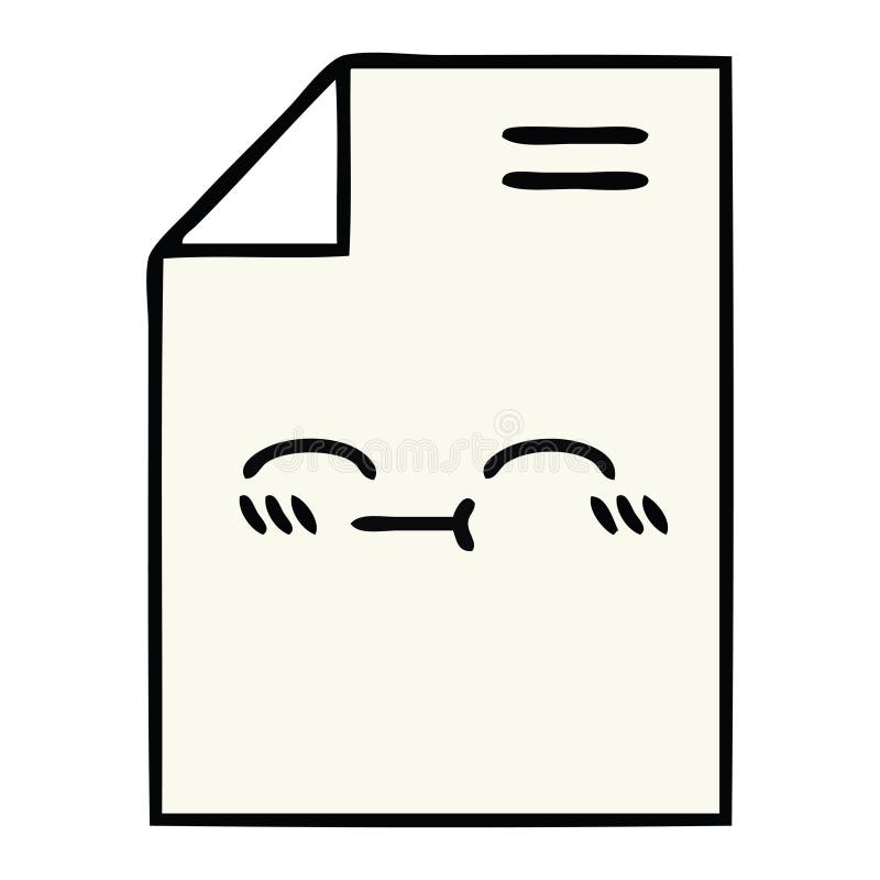 Cute Cartoon of a Sheet of Paper Stock Vector - Illustration of paper ...