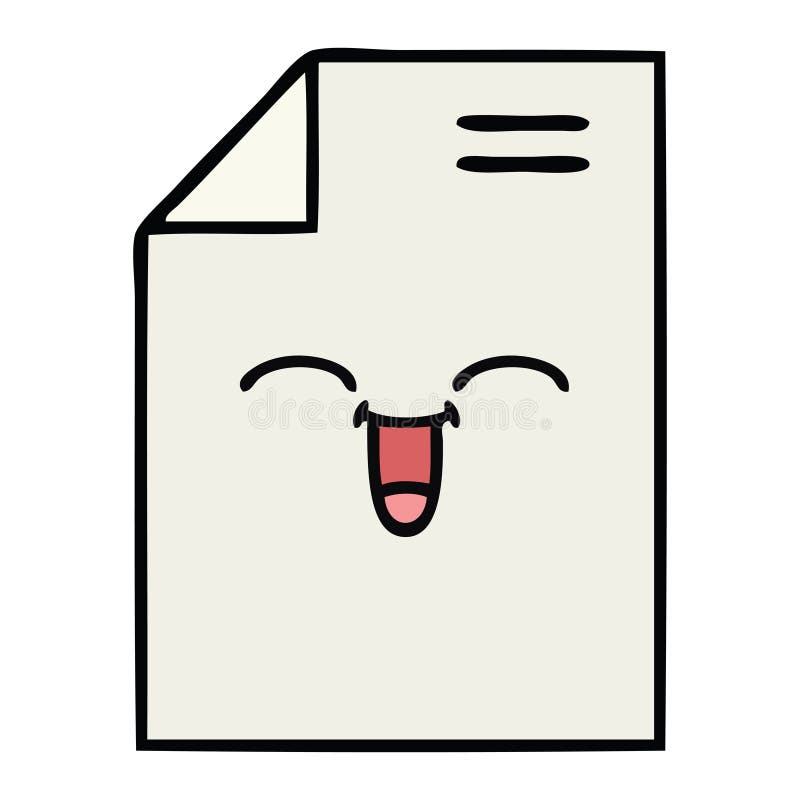 Cute Cartoon Sheet of Paper Stock Vector - Illustration of freehand ...