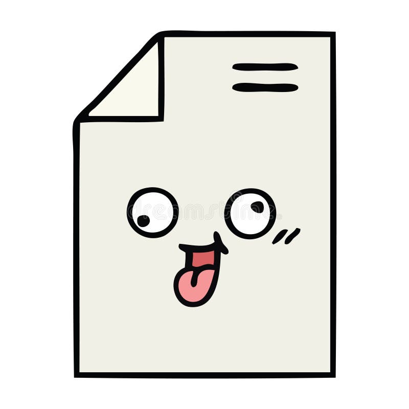 Cute Cartoon Sheet of Paper Stock Vector - Illustration of work, face ...