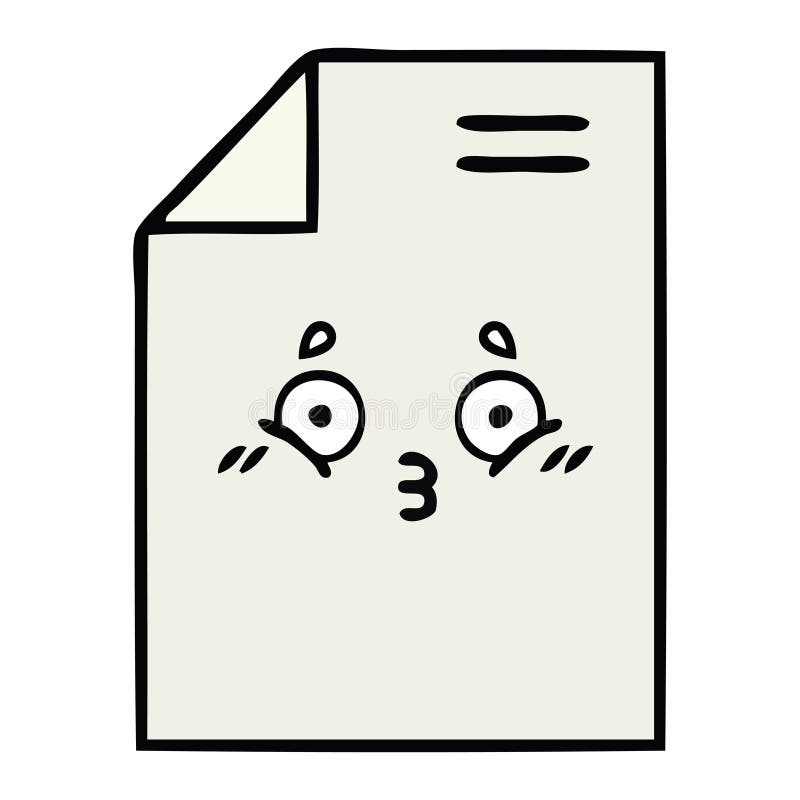 Cute Cartoon Sheet of Paper Stock Vector - Illustration of paper ...