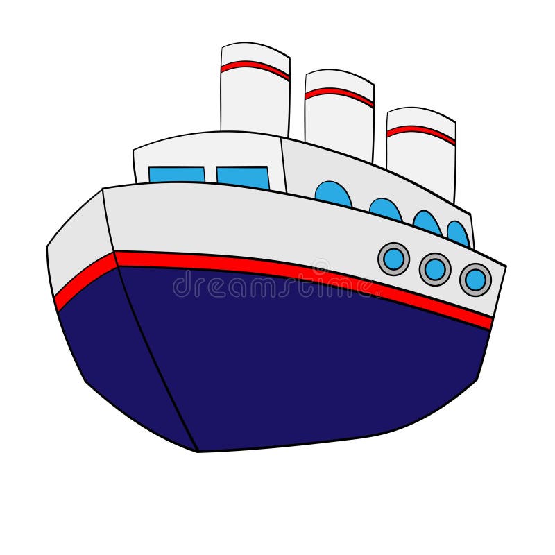 Cute Cartoon Ship stock vector. Illustration of nautical - 88218797
