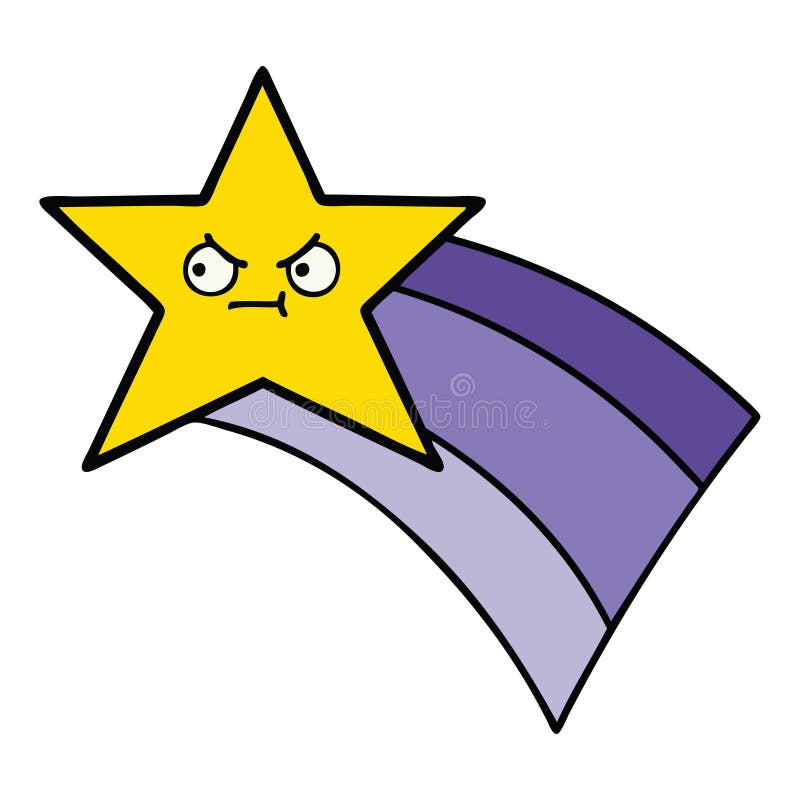 Cute Cartoon Shooting Rainbow Star Stock Vector - Illustration of hand ...