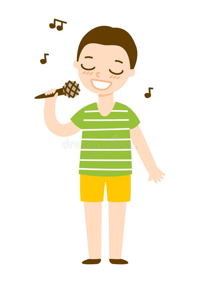 Cartoon singer boy. stock vector. Illustration of preschool - 21352650