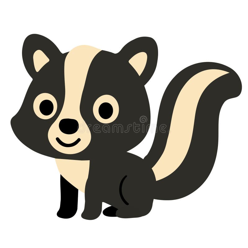 Cute Cartoon Skunk Character Stock Illustration - Illustration of ...