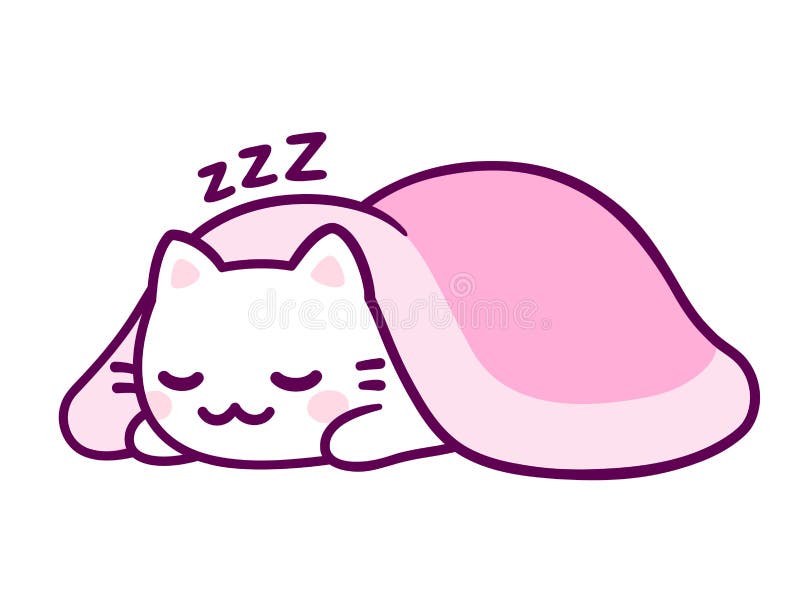 Cute Cartoon Sleeping Cat Stock Vector Illustration Of Cozy 242803355