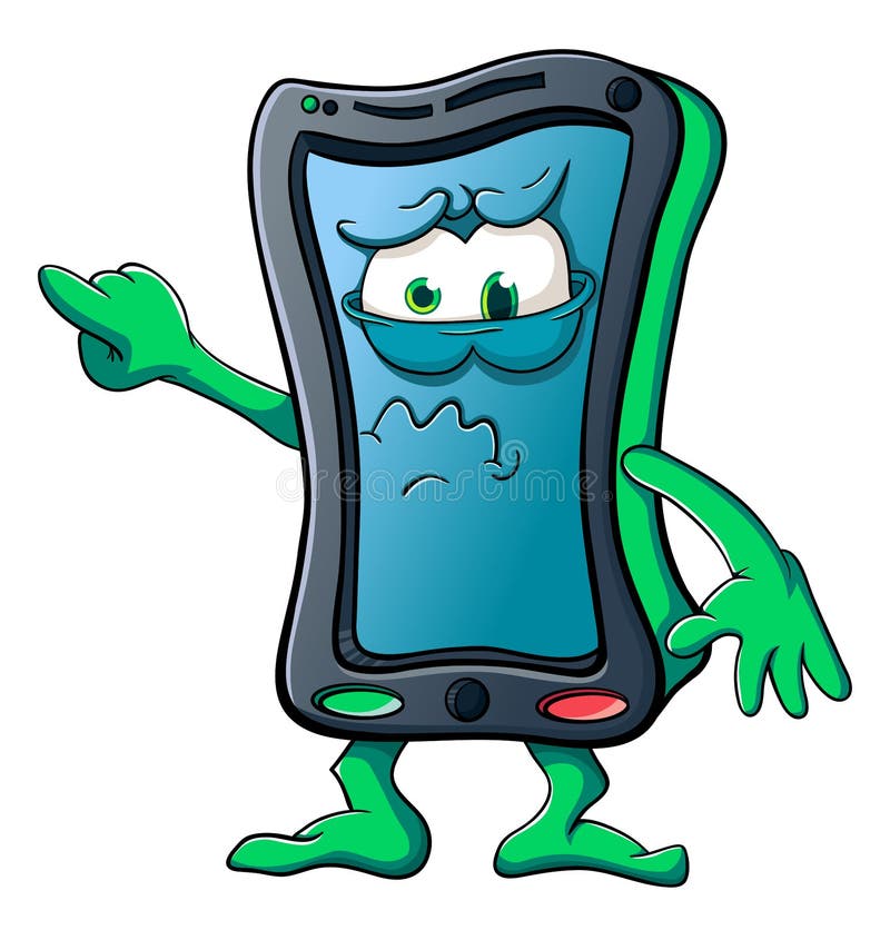 Cute cartoon smartphone stock vector. Illustration of device - 50864175