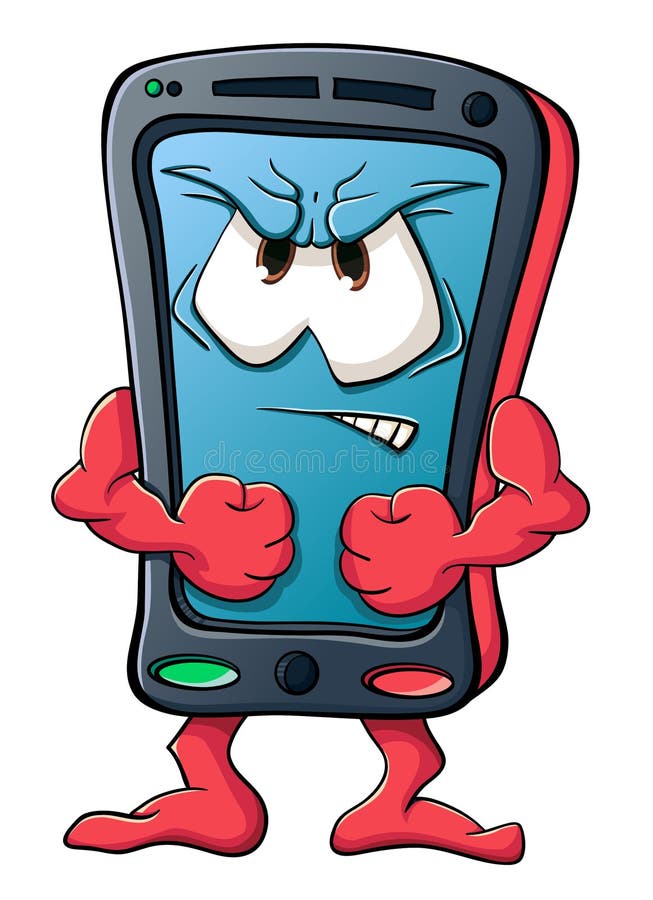 Cute cartoon smartphone stock vector. Illustration of communications ...