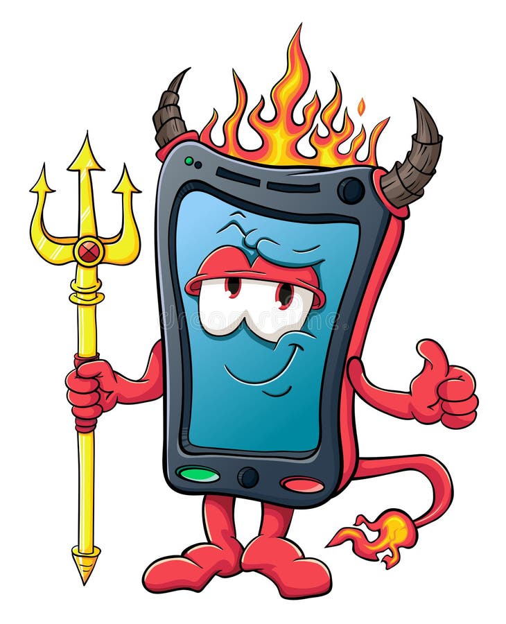 Cute cartoon smartphone stock vector. Illustration of intelligent ...