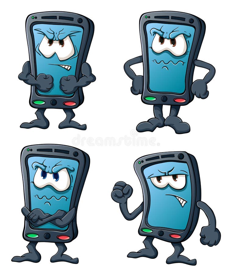 Cute cartoon smartphone stock vector. Illustration of communications ...
