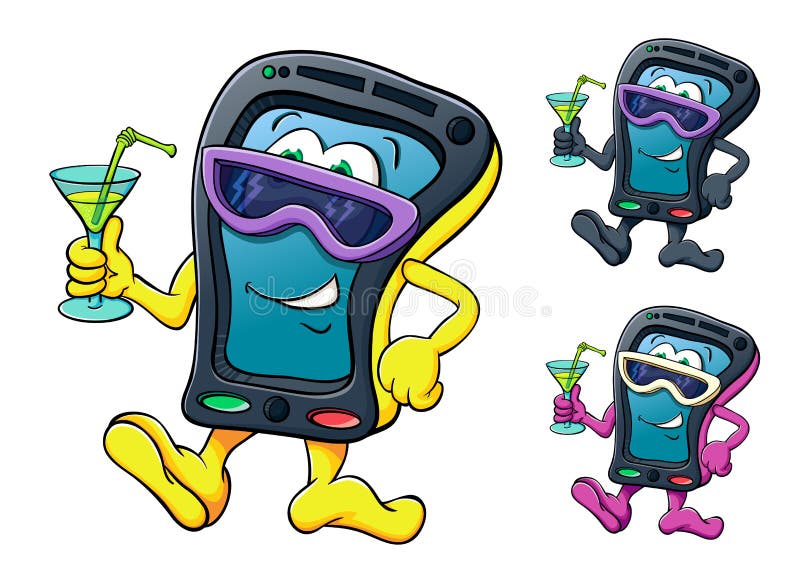 Cute cartoon smartphone stock illustration. Illustration of figure ...