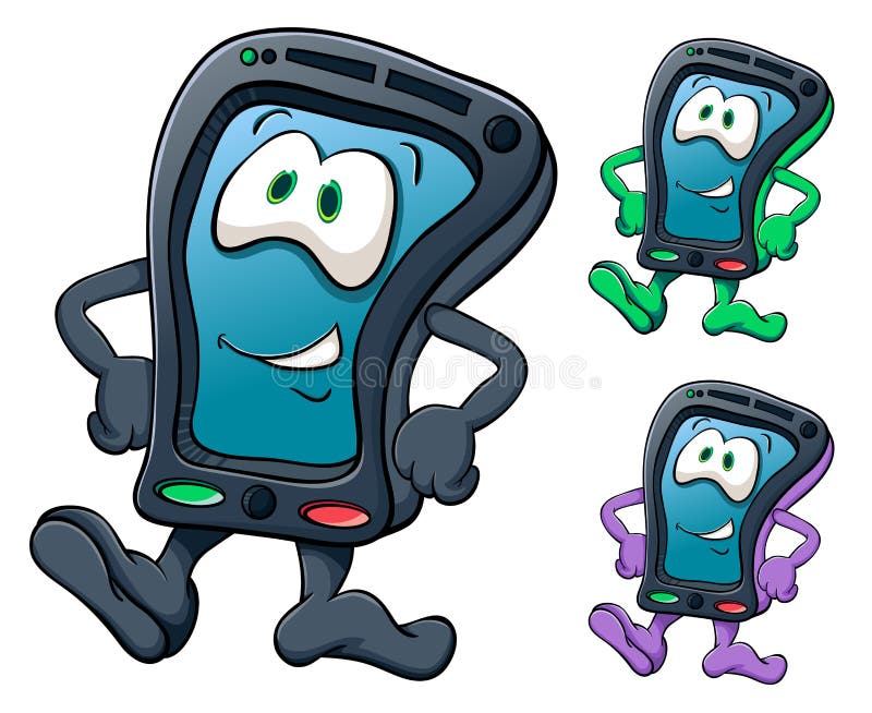 Cute cartoon smartphone stock vector. Illustration of gadget - 52393682