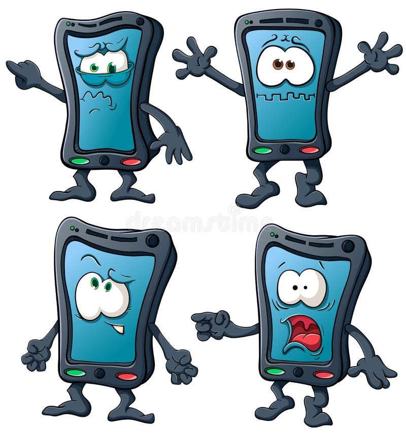 Cute cartoon smartphone stock vector. Illustration of camera - 52977814