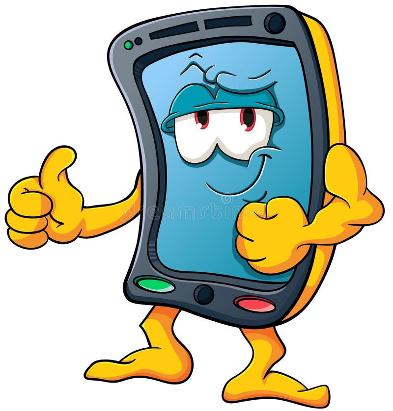Cute Cartoon Smartphone Shows Stock Illustration - Illustration of ...