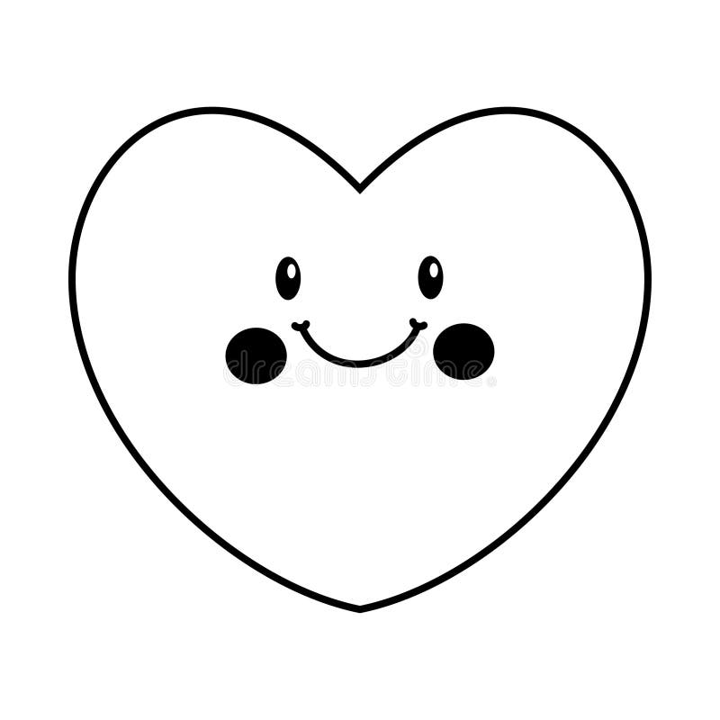 Cute Cartoon Smiling Heart. Stock Vector - Illustration of kawaii, gift ...