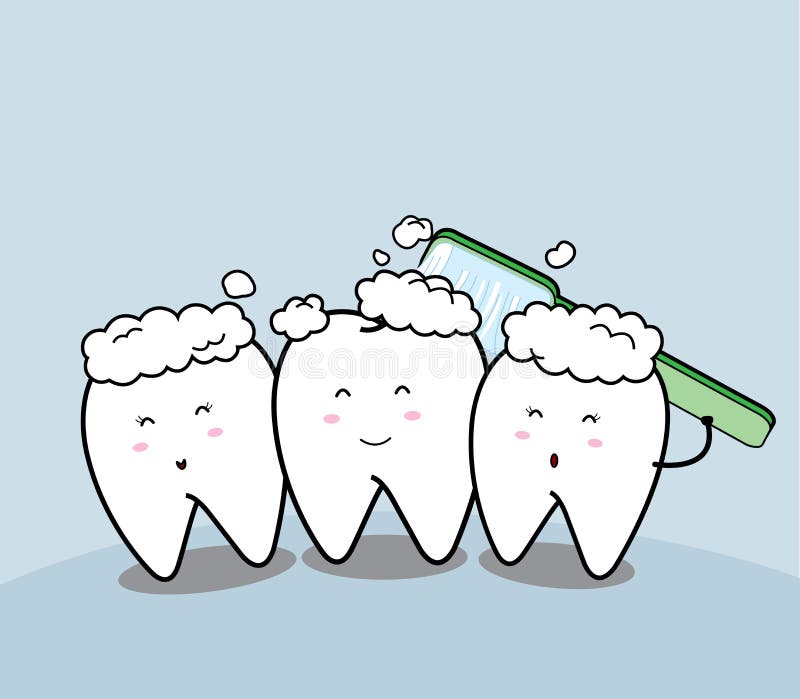 Cute Cartoon Smiling Tooth and Brushing Teeth Stock Vector ... Cute Cartoon Smiling Tooth and Brushing Teeth Stock Vector ...