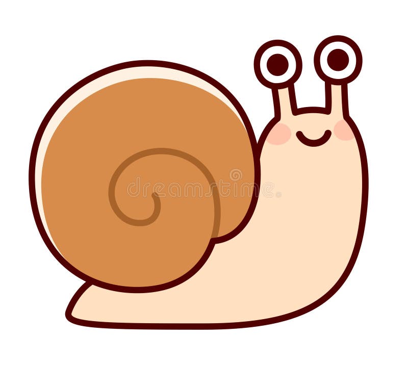 Cute cartoon snail drawing stock vector. Illustration of shell - 324319425