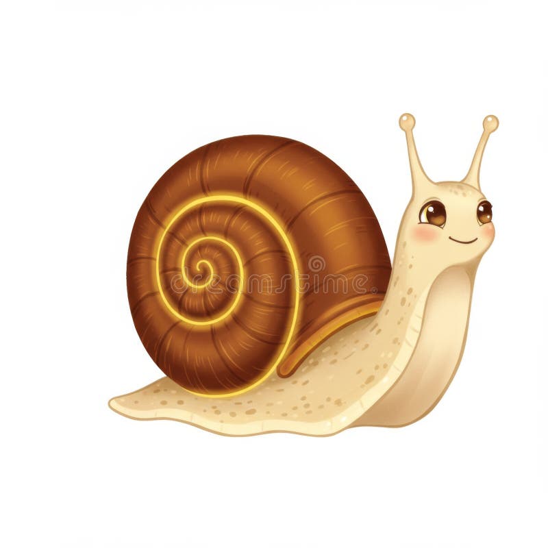 Cute Cartoon Snail Illustration Stock Illustration - Illustration of ...